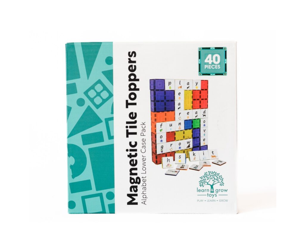 MAGNETIC TILE TOPPERS – ALPHABET LOWER CASE PACK 40 PIECE – PITUKAS